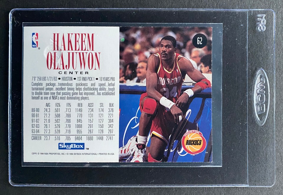 1994 Hakeem Olajuwon Skybox #62 NBA BASKETBALL Card Houston Rockets | eBay