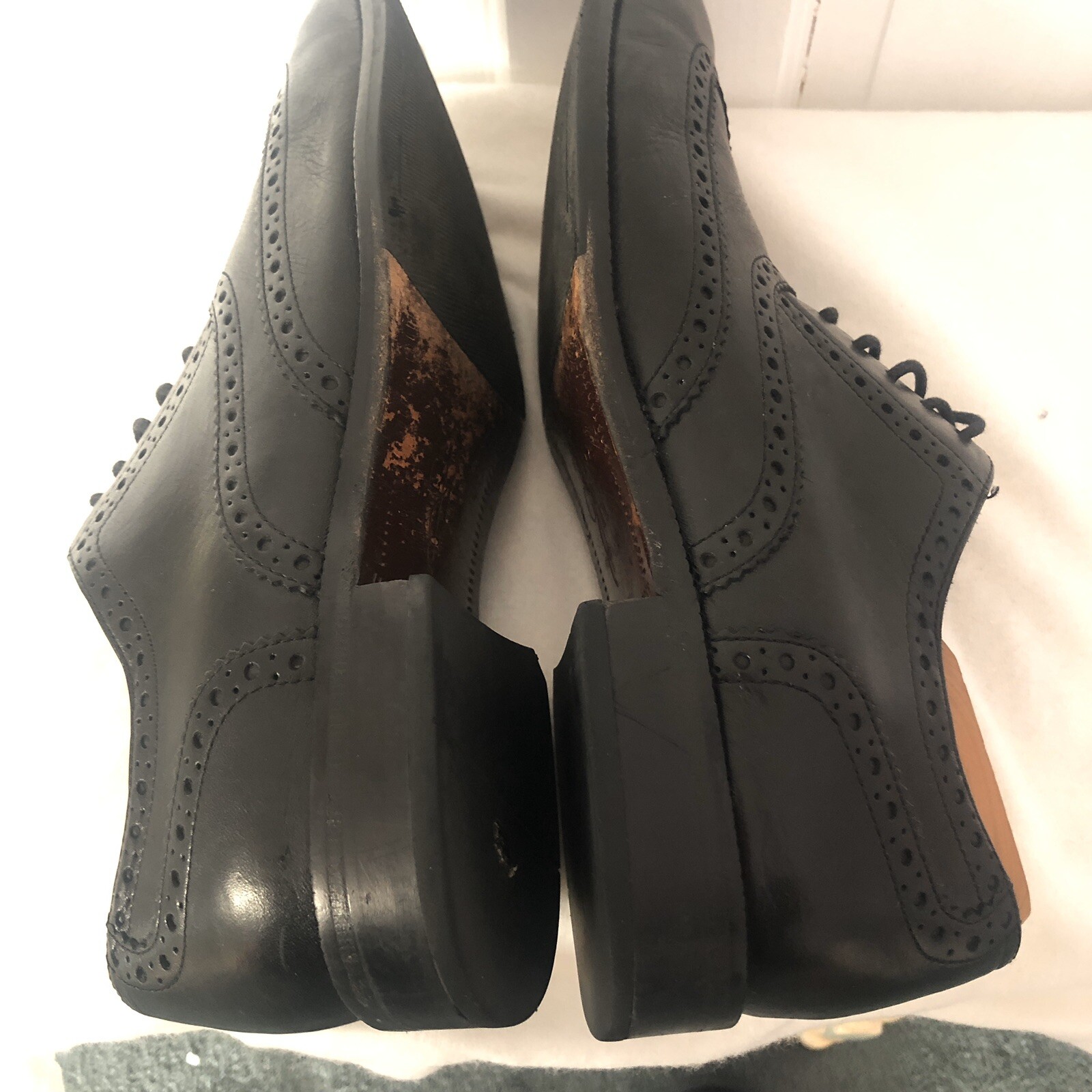 Cole Haan Wingtips 10 Black Leather Perforated Brogue… - Gem