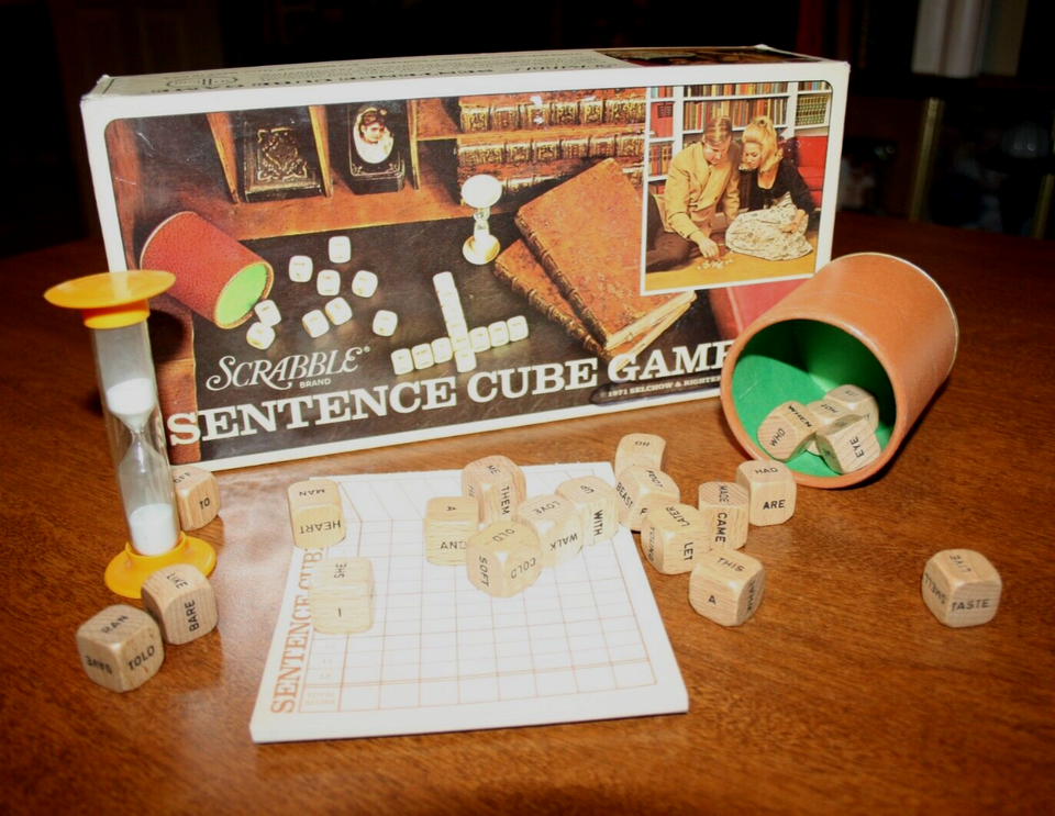Sentence Cube Game - Scrabble Brand - Selchow & Righter Co. 1971 | eBay