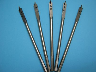 Machine Flat Wood Drill Bit 8mm x 5 - Flat Head Bit Cutter 8mm | eBay UK