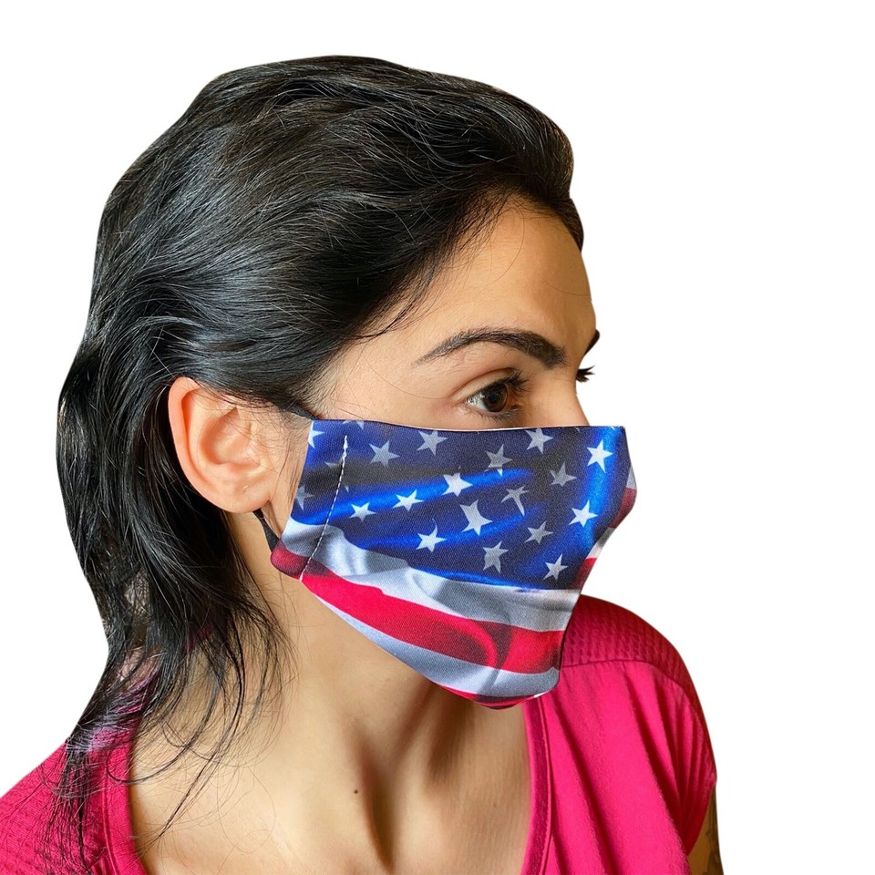 American Flag Face Mask With Pocket Filter Reusable Washable Unisex ...