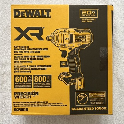 New Dewalt DCF891B 1/2" 20 Volt 20V Max XR Brushless Mid Range Impact ...
