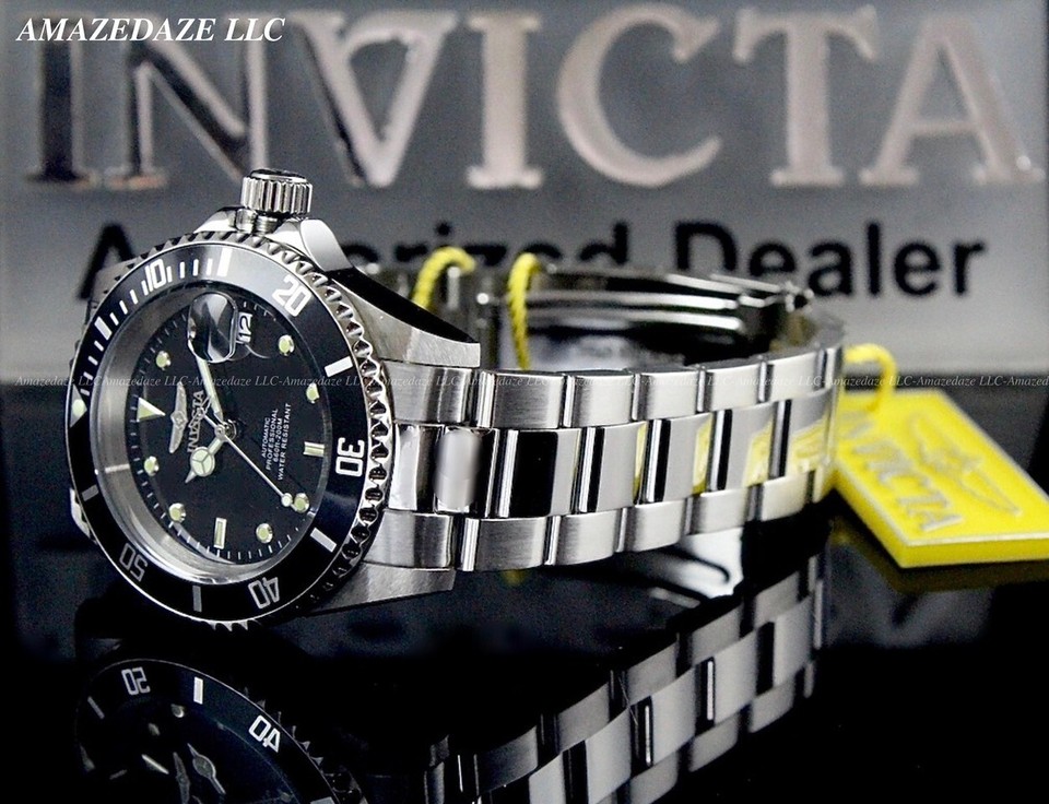 NEW Invicta Men's Pro Diver 24J Automatic NH35A Stainless Steel BLACK ...
