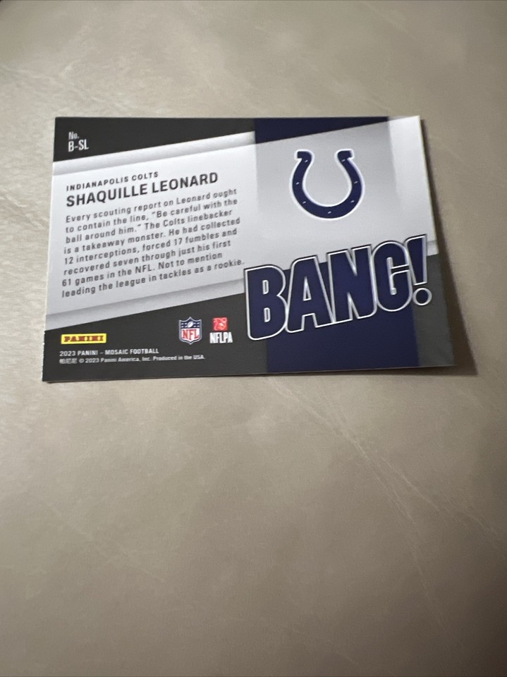 2023 Mosaic Bang! #B-SL Shaquille Leonard - Indianapolis Colts | eBay