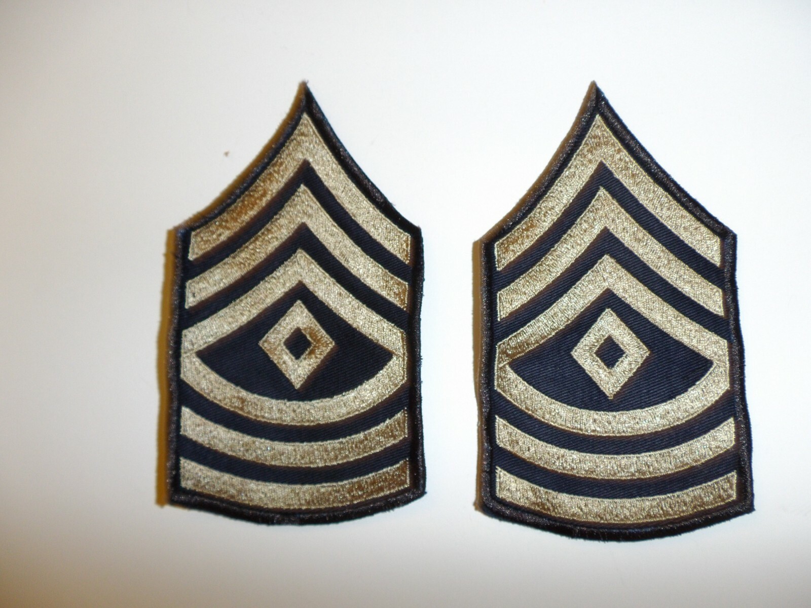 e3548p WW 2 US Army & Air Force First Sergeant Chevrons OD 3 rockers ...