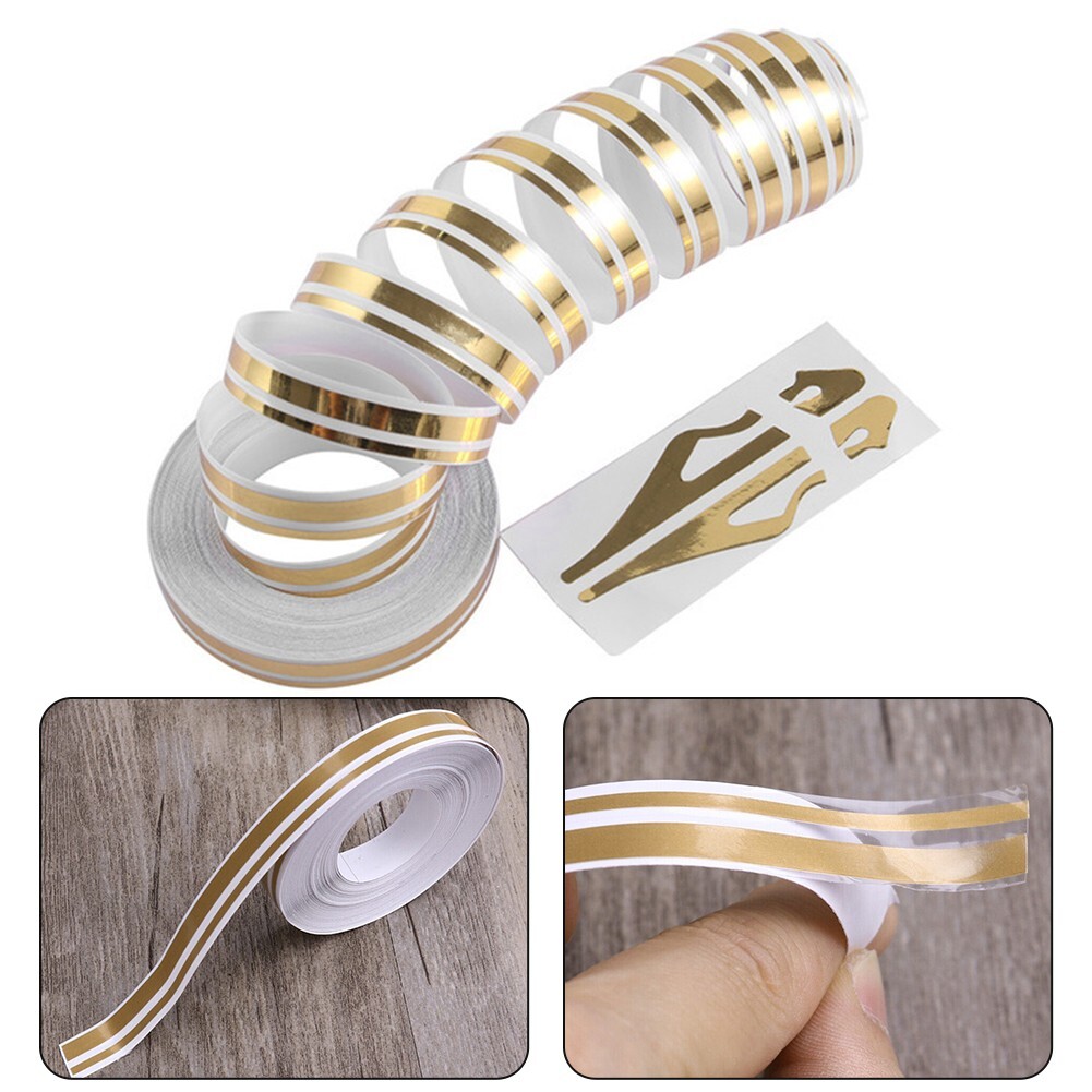 Premium Quality Gold Streamline Car Stickers Pinstripe Vinyl Decals ...
