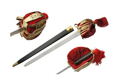 SZCO Supplies 38" Basket Hilt Ceremonial Scottish Sword with Leather ...