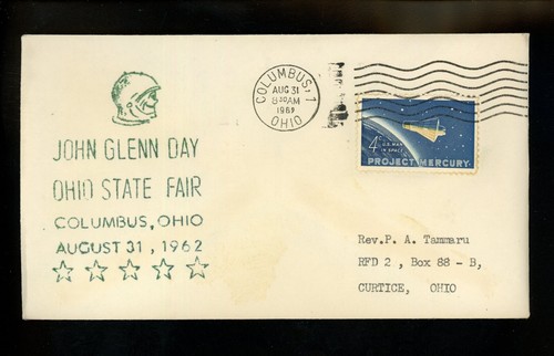 US Postal History Space Mercury Friendship 7 John Glenn Ohio State Fair ...
