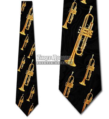 Trumpet Ties Musician Necktie Mens Brass Music Instrument Neck Tie NWT ...