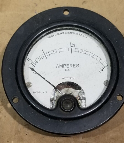 Weston Model 425 Amperes 0-2 Round Black Gauge | eBay