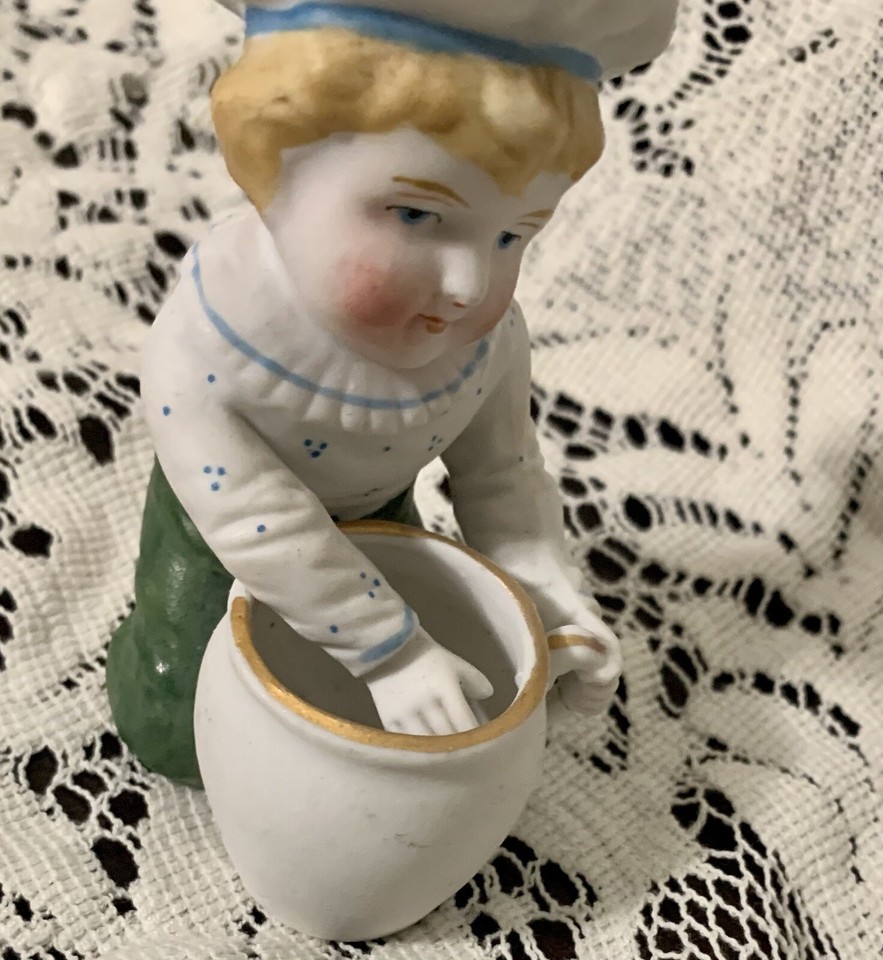 ANTIQUE German Figurine Boy With Bucket | eBay