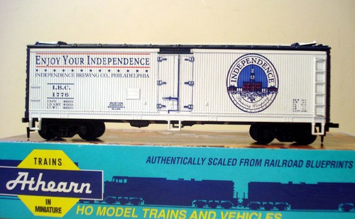 hO TRAIN ATHEARN/GREENWAY PAINTED HO 40'BEER REEFER "INDEPENDENCE ...