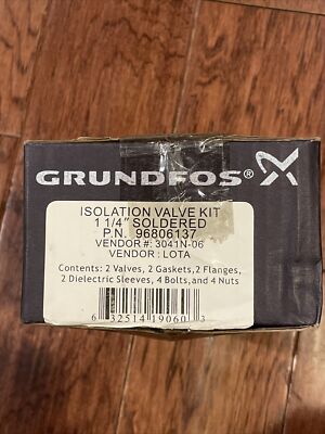 Grundfos 96806137, 1-1/4" Sweat Bronze Dielectric Isolation Valve Set ...