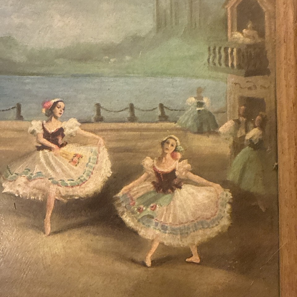 Vintage framed print of ballet dancers by Carlotta Edwards Original ...