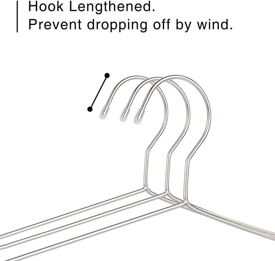 40 Pack Wire Coat Hangers Stainless Steel Heavy Duty Metal Clothes Suit ...