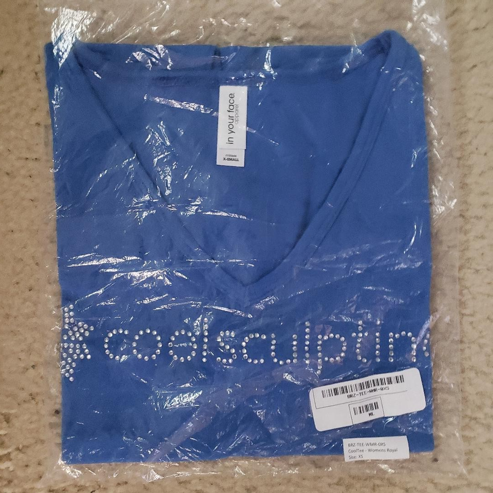 CoolSculpting Women’s CoolTee Rhinestone Logo Royal Blue XS NEW | eBay