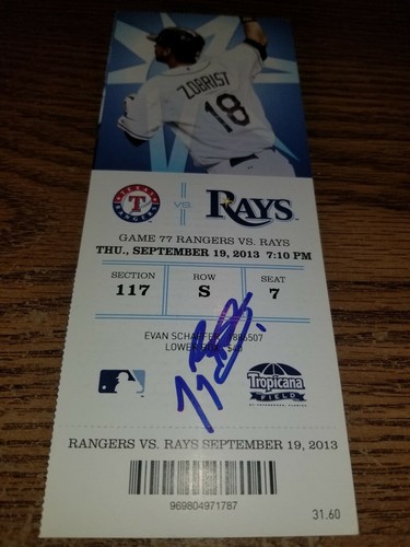 Tim Beckham Seattle Mariners Autographed MLB Debut Ticket Baseball 2013 ...