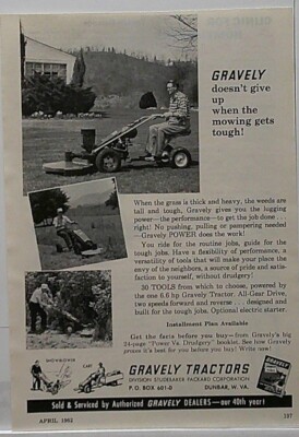 1962 GRAVELY doesn't give up when the mowing gets tough! Magazine Print ...