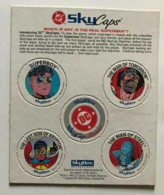 DC SUPERMAN SUPER HERO COMIC BOOK SKYCAPS MILK CAPS POGS CARD SKYBOX ...