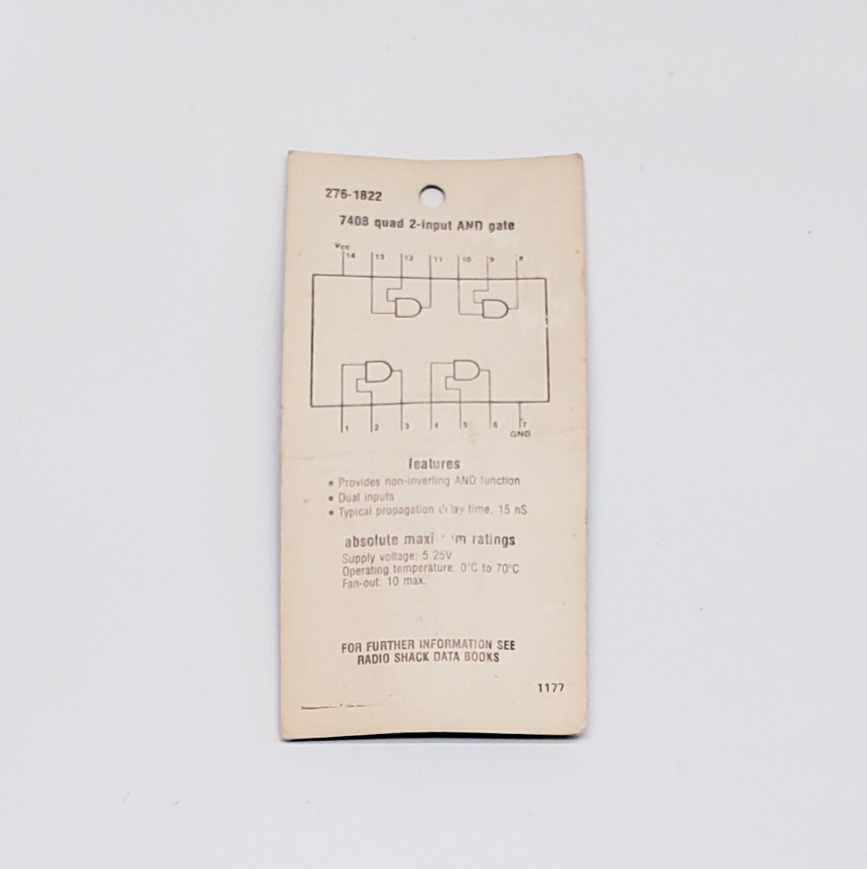 Vintage Archer Radio Shack 276-1822 7408 Quad 2-Input And Gate NOS | eBay