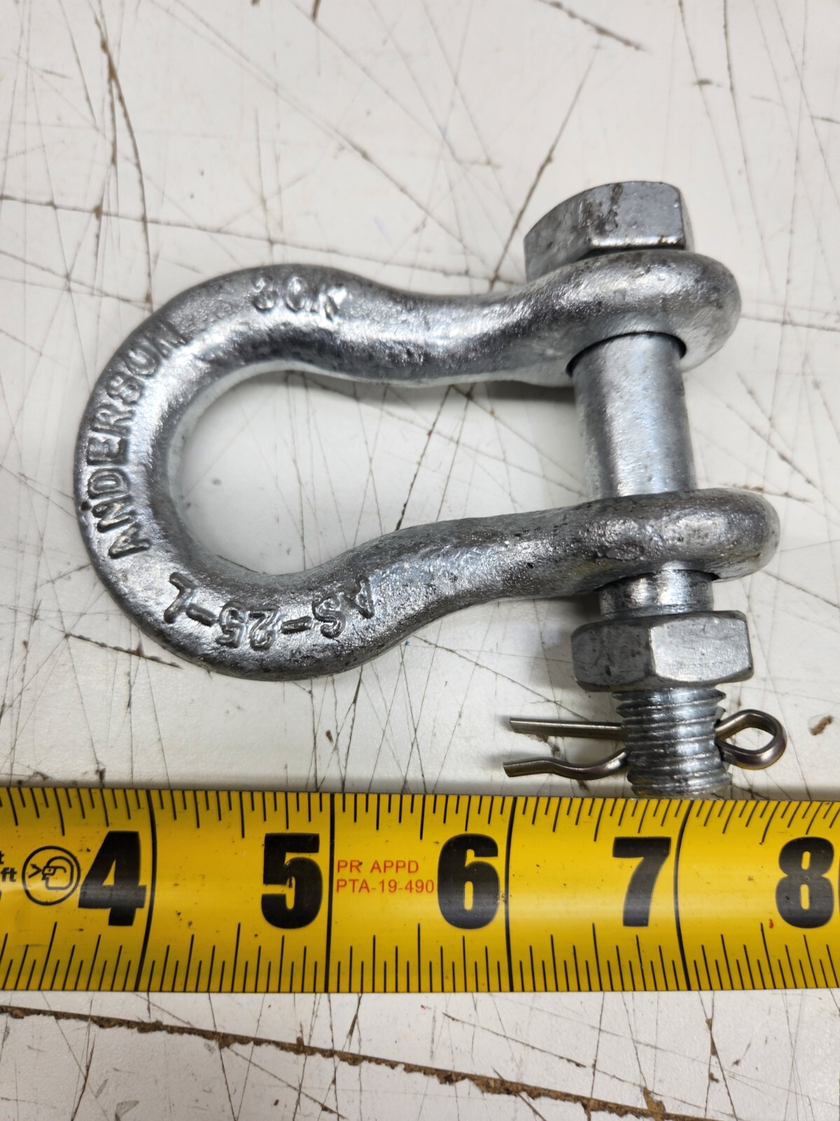 15 Ton As-25-l Hubbell Anderson Galv Crane Shackle Clevis Rigging Tow ...