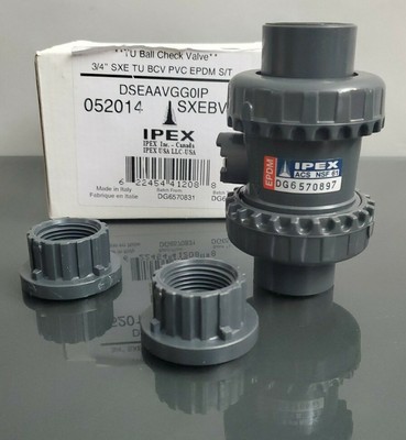 IPEX SXEBV104 3/4" PVC TU Ball Check Valve SXE TU BCV PVC EPDM S/T EASY ...