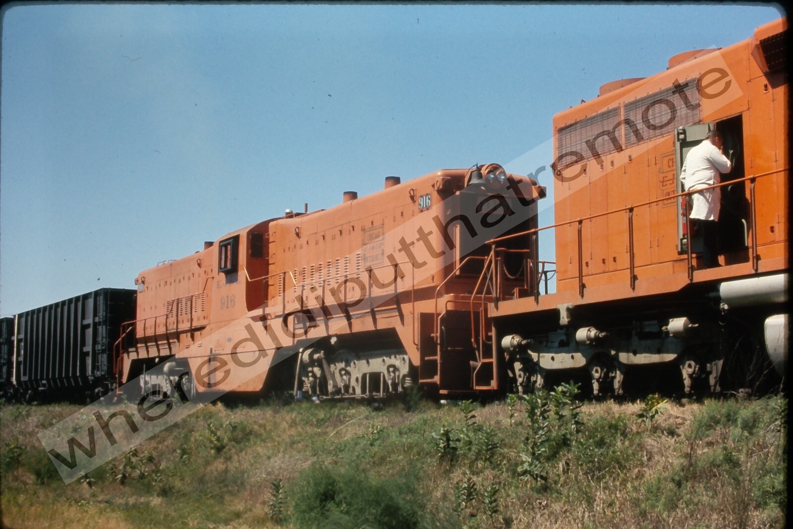 Original Slide Elgin Joliet & Eastern EJ&E 916 BLW DT66-2000 Eola ILL 8 ...