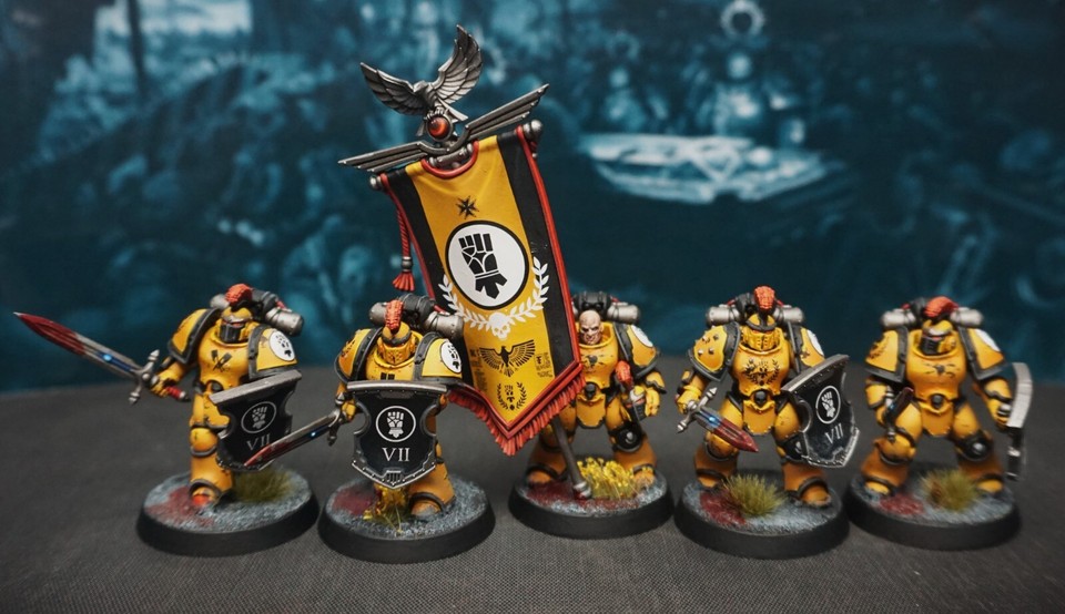 Imperial Fists MKIII Legion Command Squad painted Warhammer 40k Horus ...