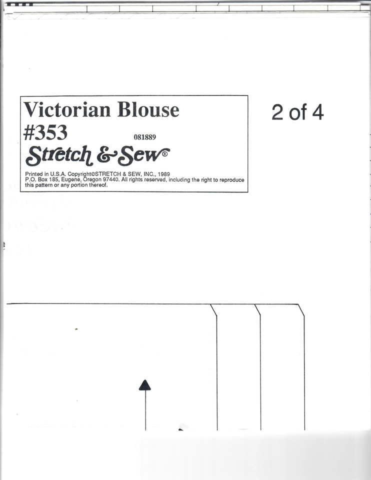 Stretch & Sew 353 Sewing Pattern Victorian Blouse Bust Size: 30-46 ...
