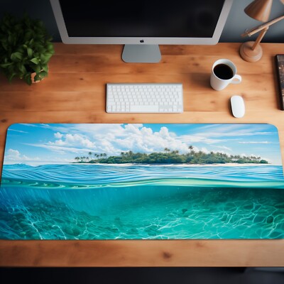 Tropical Island Mouse Pad,Ocean Mouse Mat, Large XL Deskmat, Gaming ...