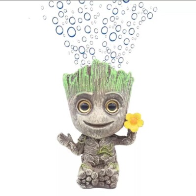 Baby Groot Fish Tank Decorations with Bubbler, Small Fish Tank Decor ...