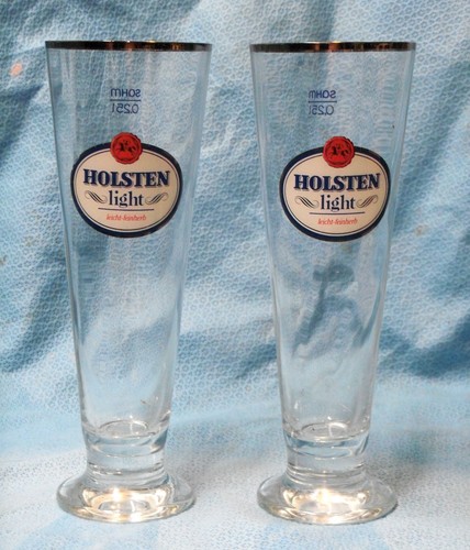 SET of TWO Holsten 0.25L Platinum Rim Pilsner Beer Glasses | eBay