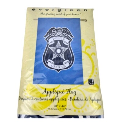 Evergreen Enterprises Police Officer Applique Garden Flag Banner 28 x ...