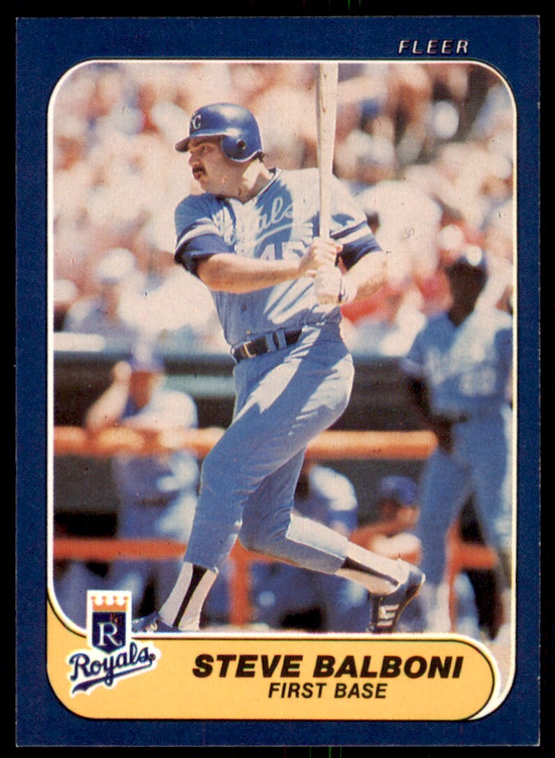 1986 Fleer Baseball Steve Balboni . Kansas City Royals #1 | eBay