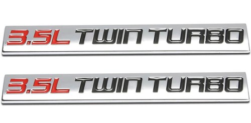 Chrome Finish Metal Emblem 3.5L Twin Turbo Badge (Red & Black Letter ...