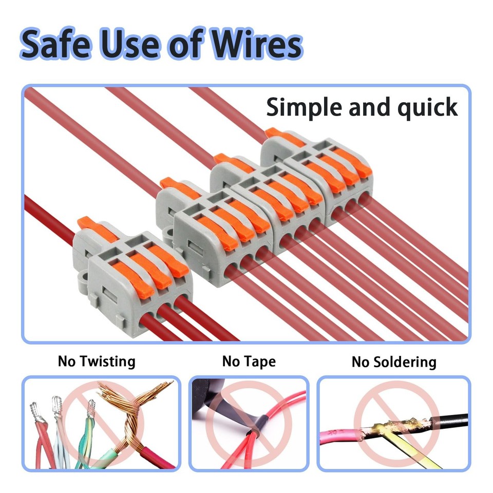 12PCS Mini Electrical Wire Connectors Lever Wire Connector Compact ...