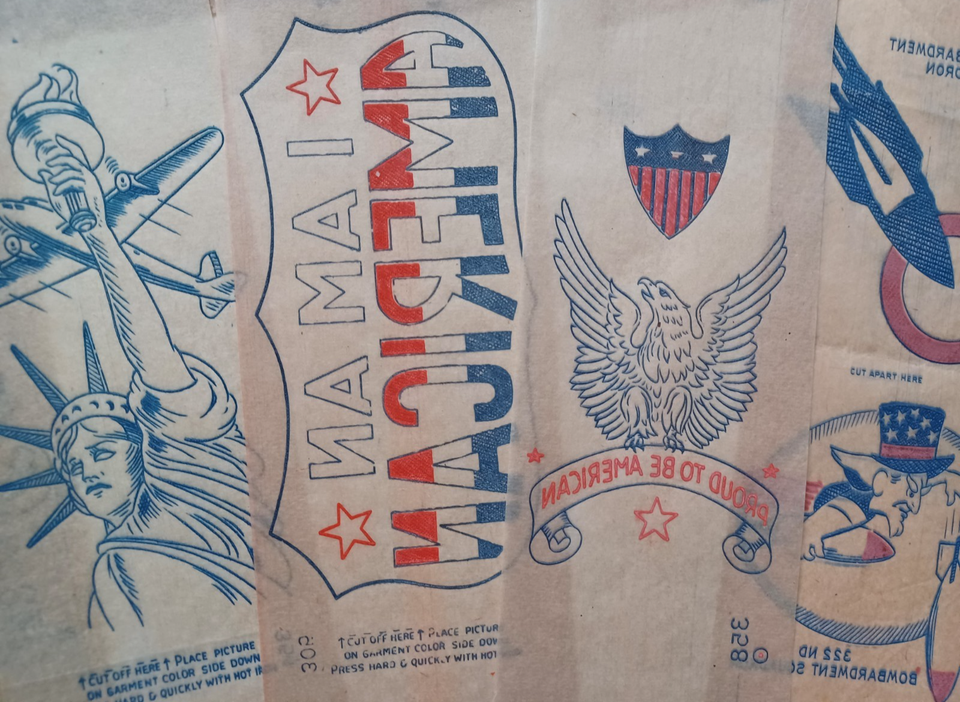 VTG 1940’s WORLD WAR II PATRIOTIC THERMAGRAPH “JOIN THE PARADE” IRON-ON ...