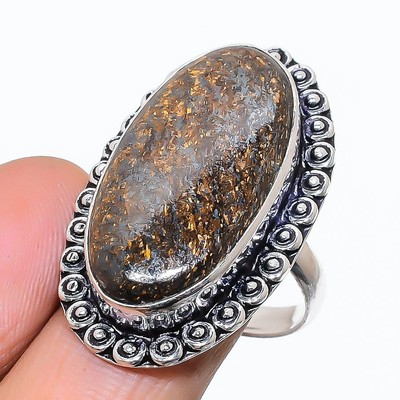 Natural Bronzite Gemstone 925 Sterling Silver Jewelry Ring Size 8.5 (US ...