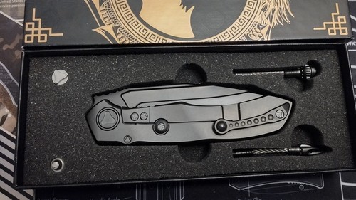 MICROTECH ANAX DLC BLADE TITANIUM CARBON FIB HNDL. PRE-OWN NEVER USED ...