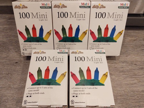 Brite Star Christmas String Lights Multicolor 100 Count - Set of 5 New ...
