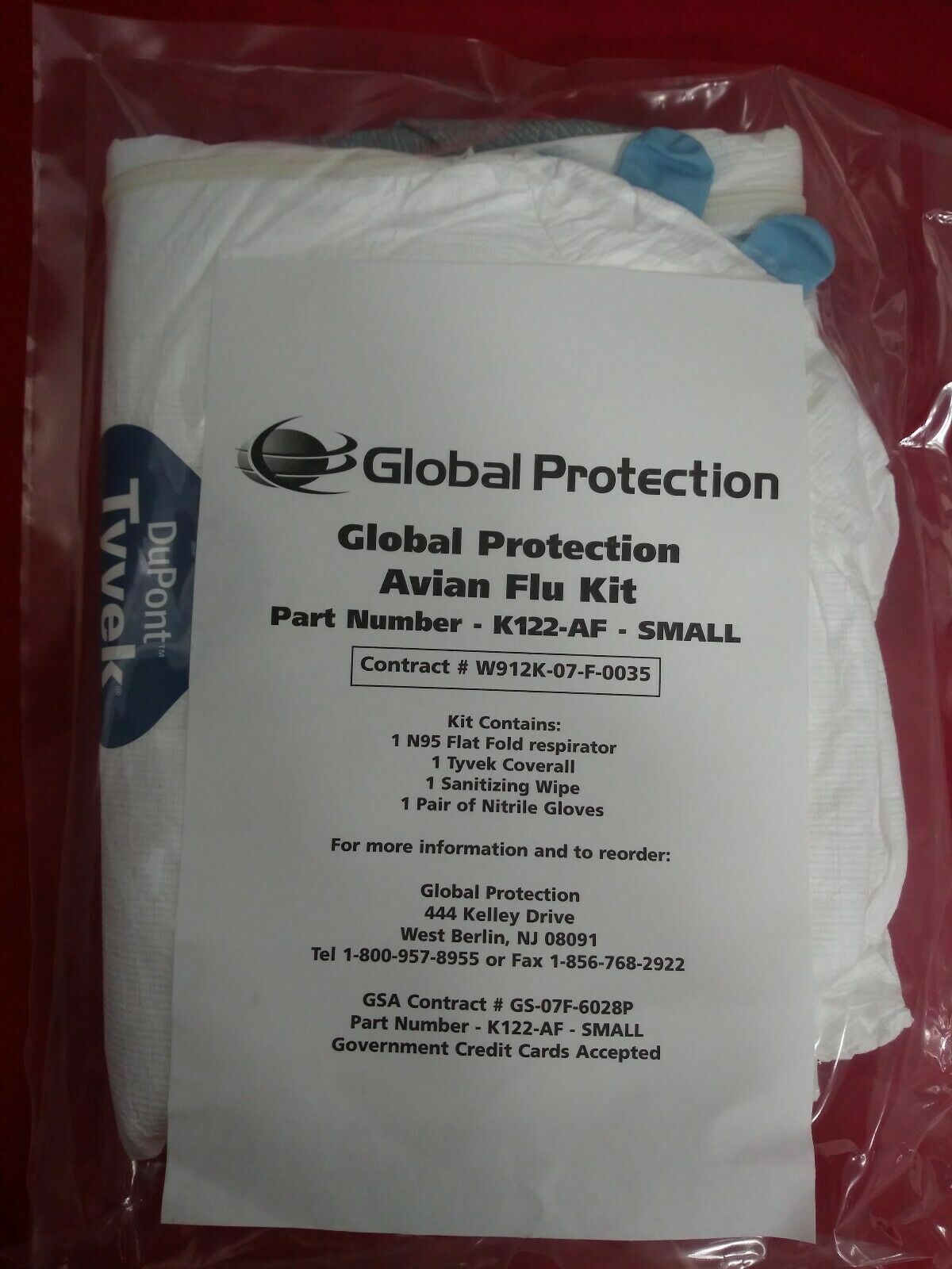 NEW Global Protection Avian Flu Kit / K122-AF / Small / Infection ...