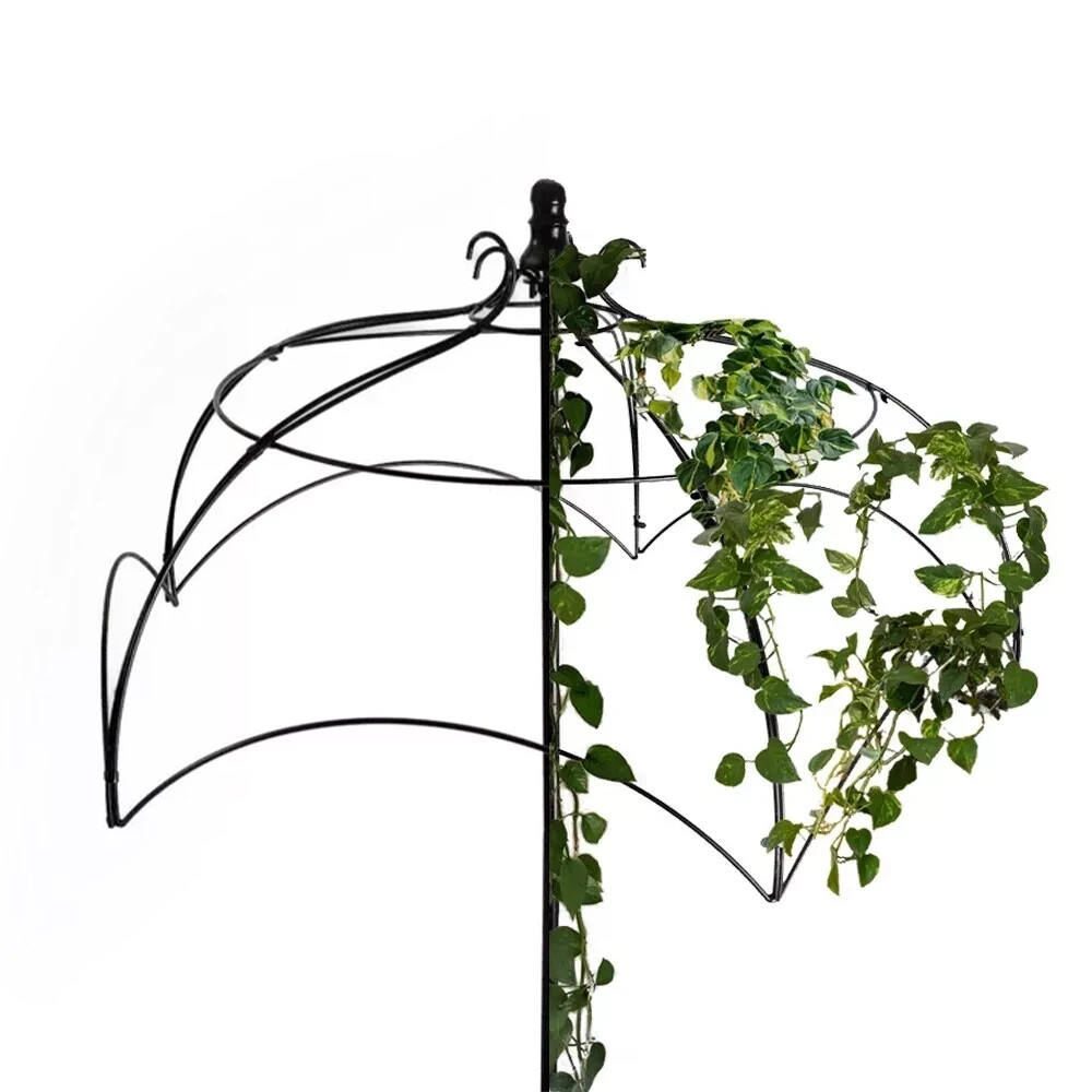 Metal Umbrella Plant Support Outdoor Rose Arch Climber Trellis Flower ...