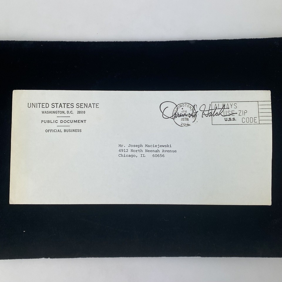 1978 ORRIN HATCH LETTER US Senator Senate Utah Signed Inflation Budget ...