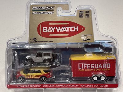 Greenlight Baywatch Ford Explorer ‘13 Jeep Wrangler Hollywood Hitch ...