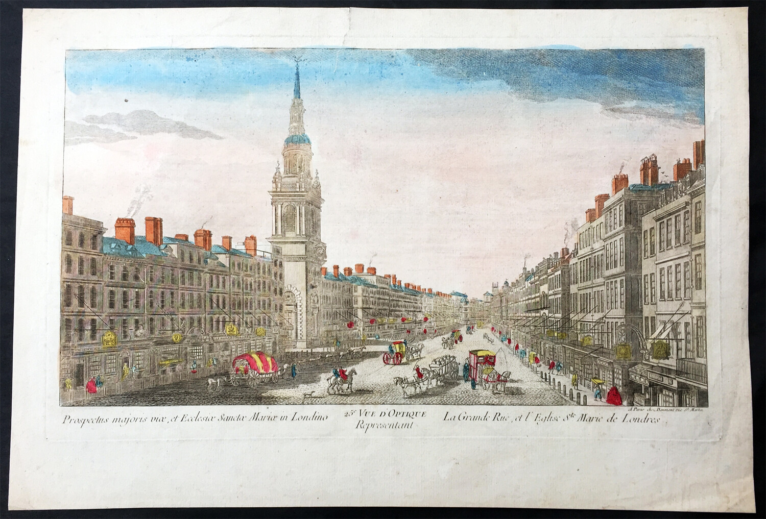 1760 Vue D Optic Large Antique Print View of Cheapside, London St Mary ...