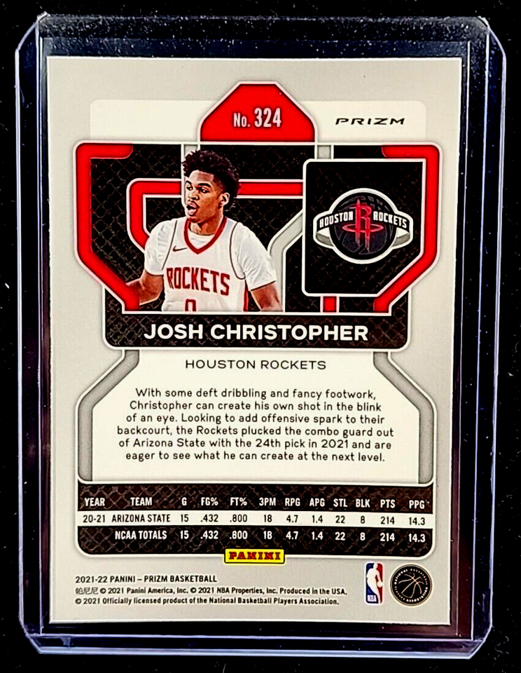 2021-22 Panini Prizm Red White & Blue Prizm #324 Josh Christopher RC ...
