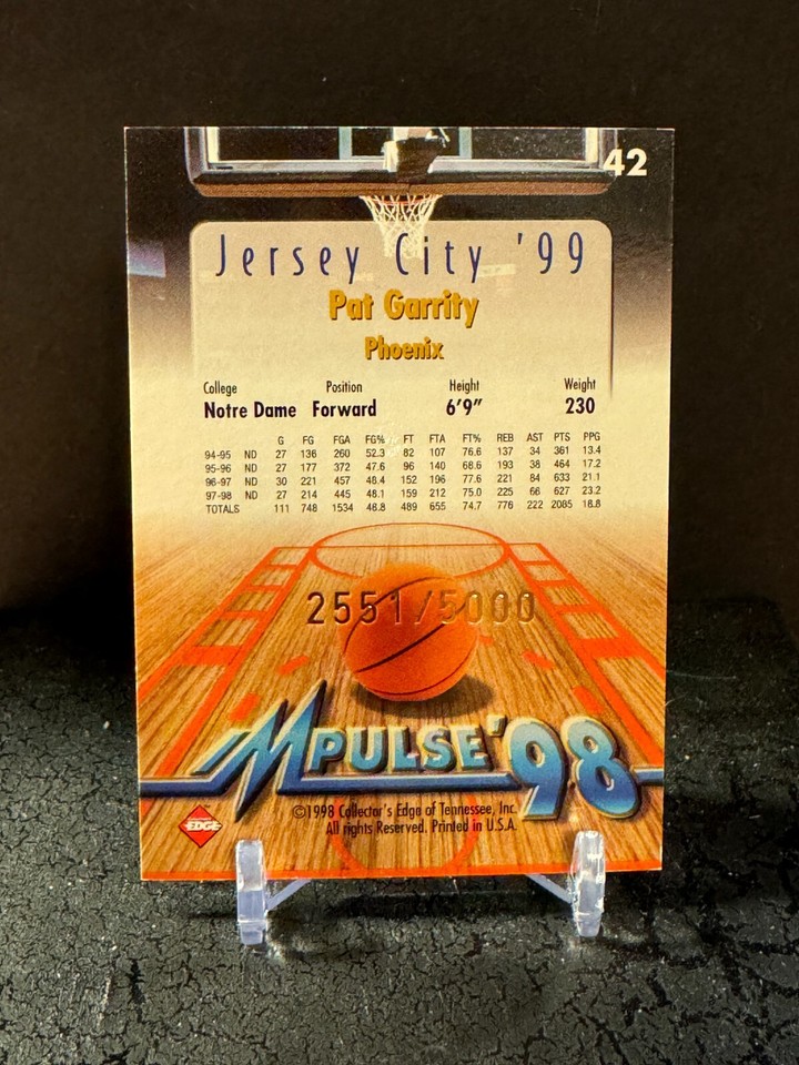 1998 Collector's Edge Basketball Pat Garrity Card #42 #2551/5000 B | eBay