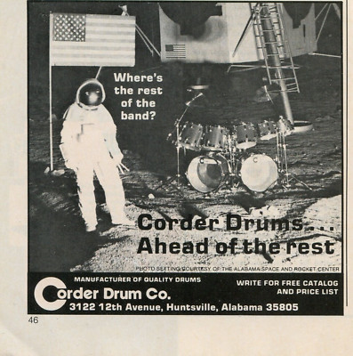 1987 small Print Ad of Corder Drums at Alabama Space & Rocket Center | eBay