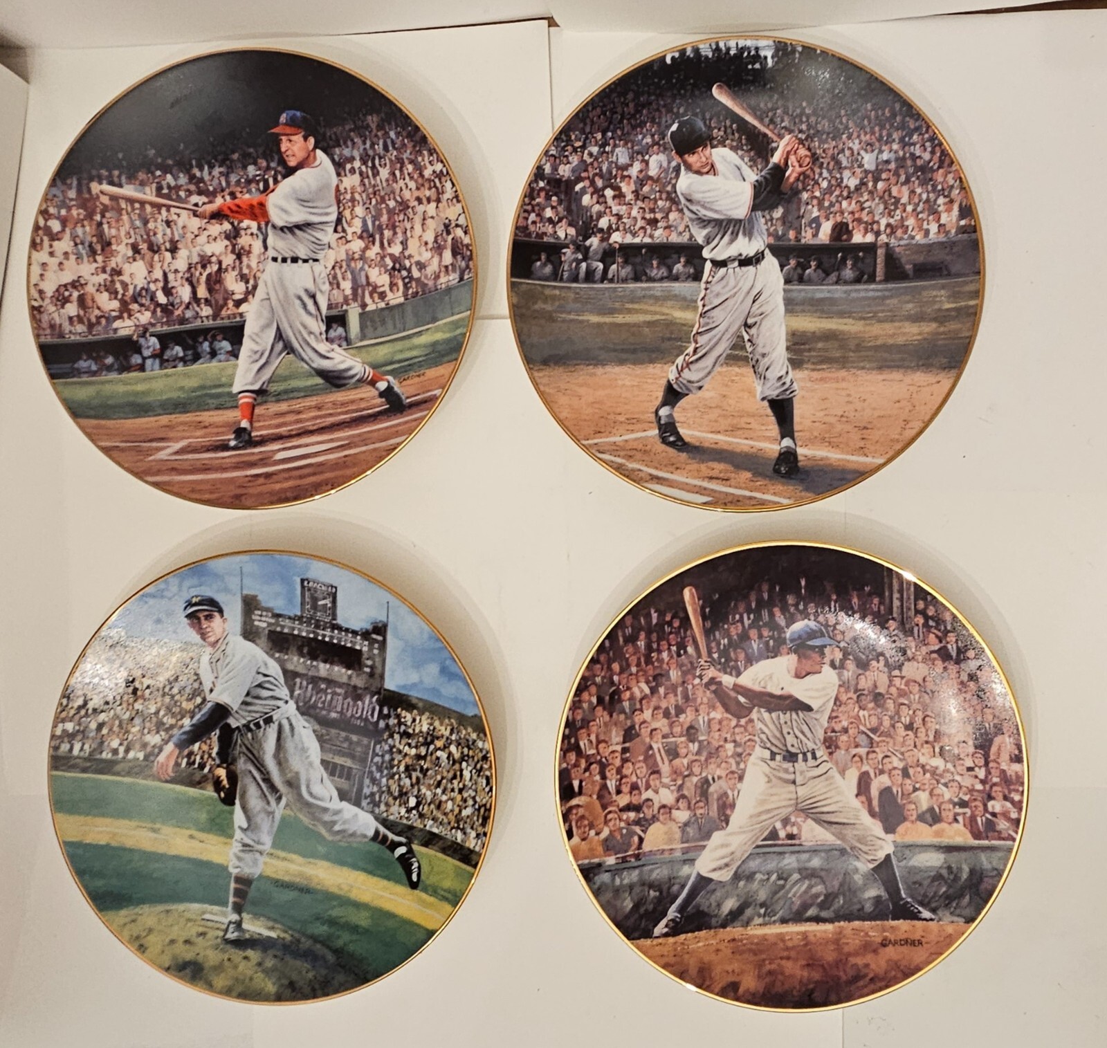 Lot of 10 Great Moments in Baseball plates Thomson, Robinson, Musial ...
