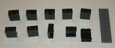 LEGO NEW 1x2x2 Black Panel with Side Supports (10x) 4593678 Brick 87552 ...